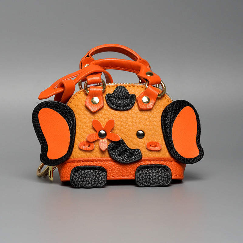 Luxe Ellie Case - Adorable Elephant Leather Bag Charm & Storage